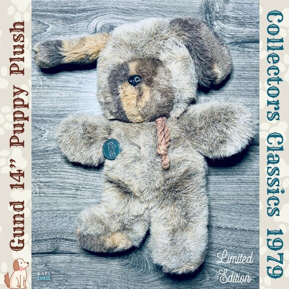 Gund | Toys | Vintage Gund Brown Puppy Dog Tags Plush Collectors ...
